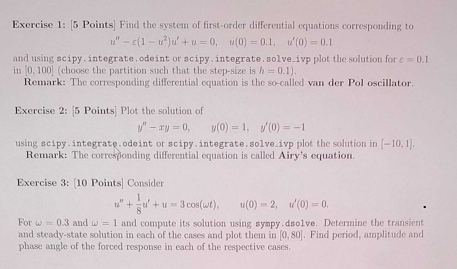 Solved please write the codes for all 3 exercises or at | Chegg.com