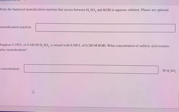 Solved Write the balanced neutralization reaction that | Chegg.com