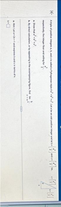 Solved A triple of poskive integers a,b, and c is calied a | Chegg.com