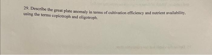 29. Describe the great plate anomaly in terms of | Chegg.com