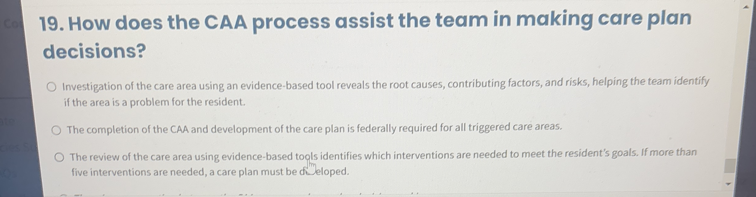 Solved How does the CAA process assist the team in making | Chegg.com