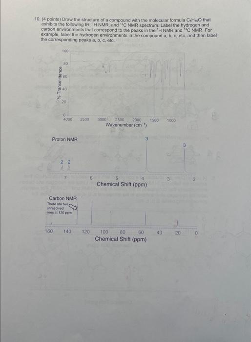 10. (4 points) Draw the structure of a compound with | Chegg.com
