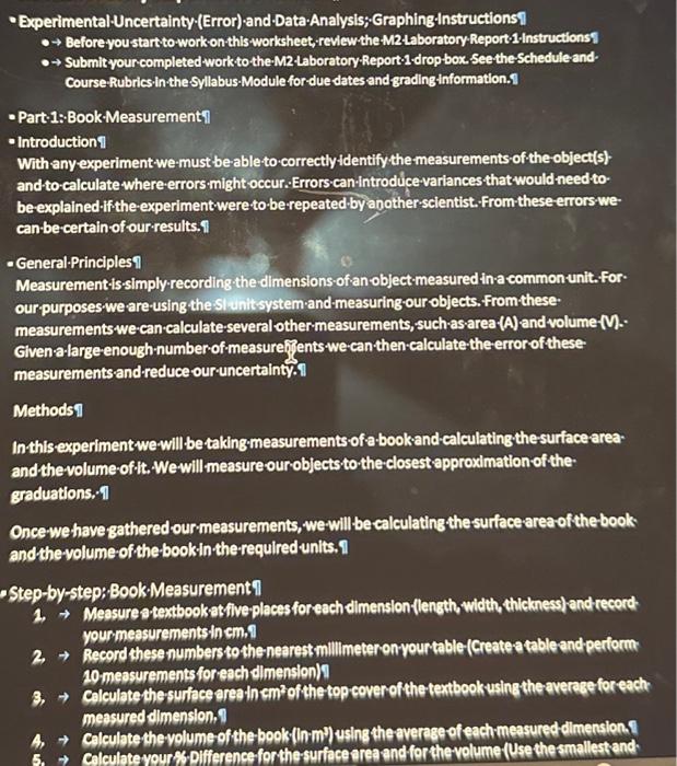 - Experimental-Uncertainty. (Error) and | Chegg.com