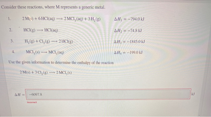 Solved Consider these reactions, where M represents a | Chegg.com