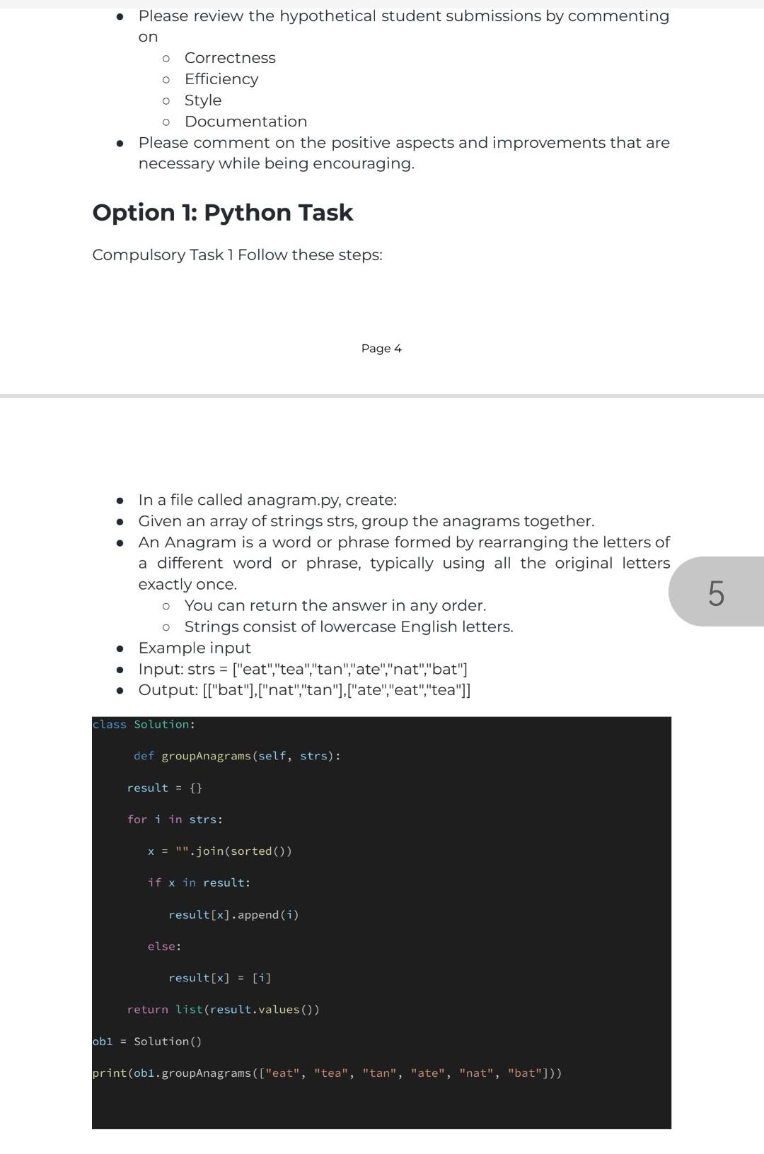 Solved - Please review the hypothetical student submissions | Chegg.com