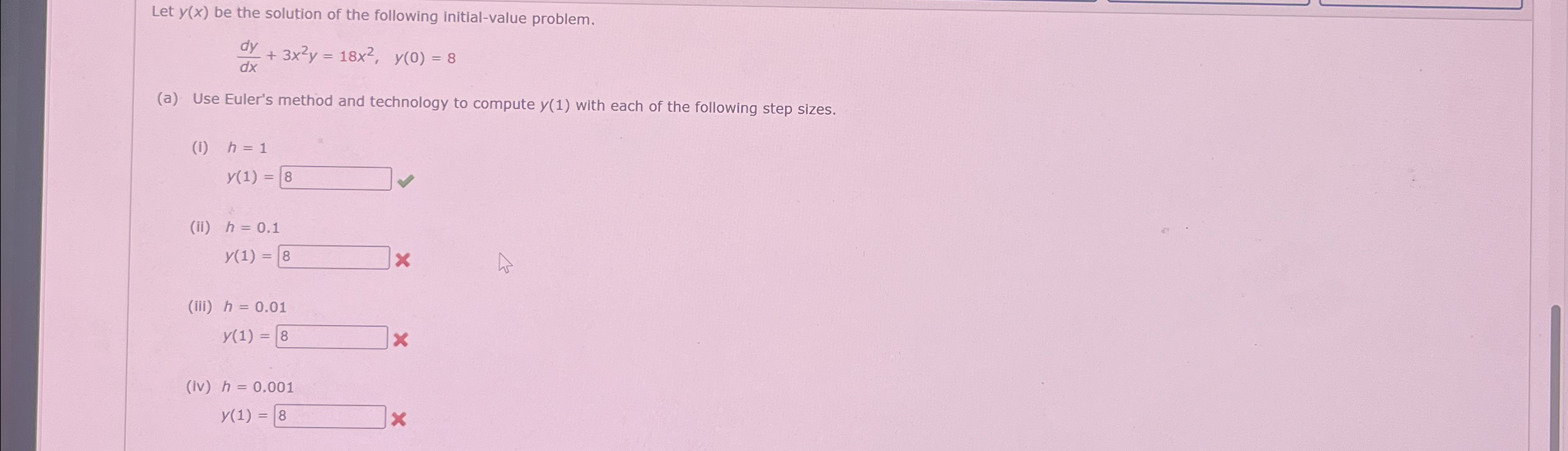 Solved Let y(x) ﻿be the solution of the following | Chegg.com