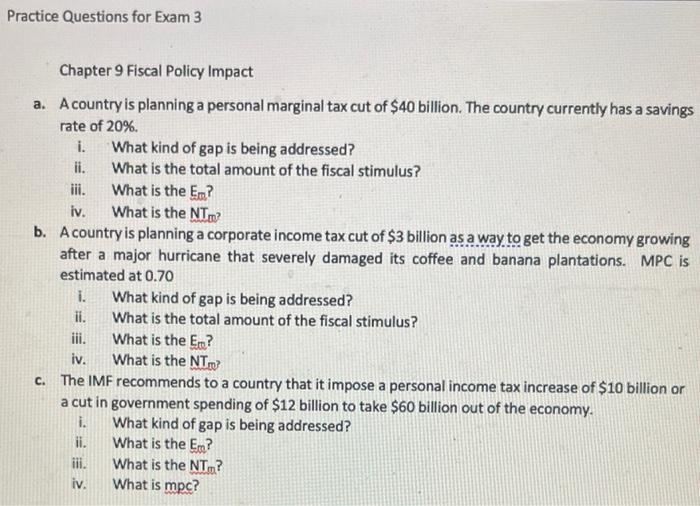 Solved Practice Questions for Exam 3 Chapter 8 AE Model: I. | Chegg.com