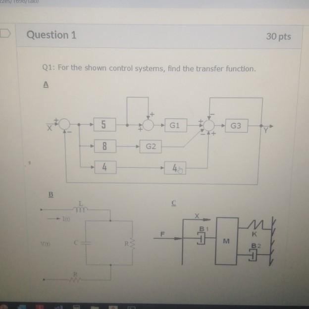 Solved For this control system , find the transfer function | Chegg.com
