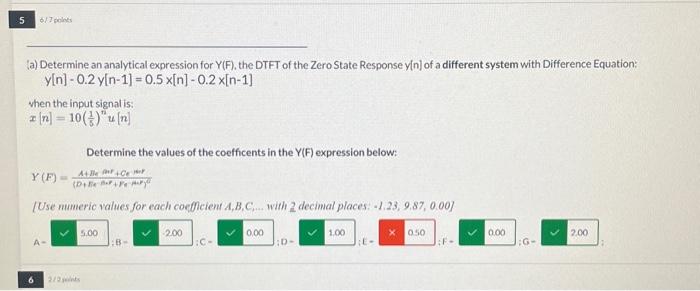 Solved (a) Determine an analytical expression for Y(F), the | Chegg.com