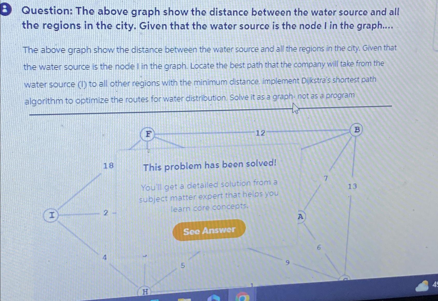 Solved 3 ﻿Question: The above graph show the distance | Chegg.com