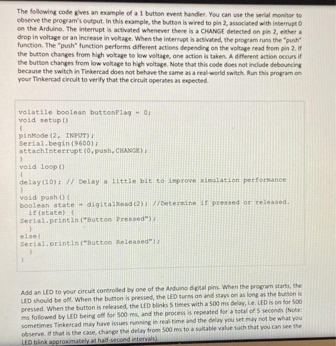 Solved Exercise 1. Adding Pushbutton Input An important | Chegg.com