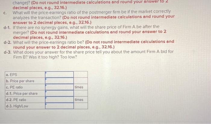 Solved Consider the following premerger information about | Chegg.com