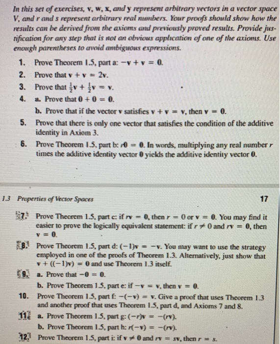 Solved In this set of exercises, v, w, x, and y represent | Chegg.com