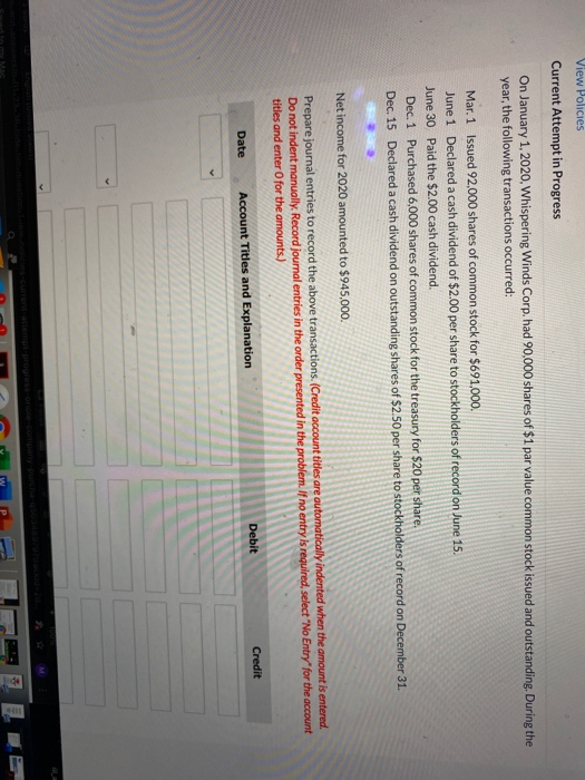 Solved View Policies Current Attempt in Progress On January | Chegg.com
