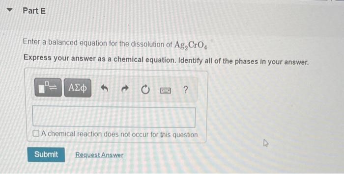 Solved Enter a balanced equation for the dissolution of | Chegg.com