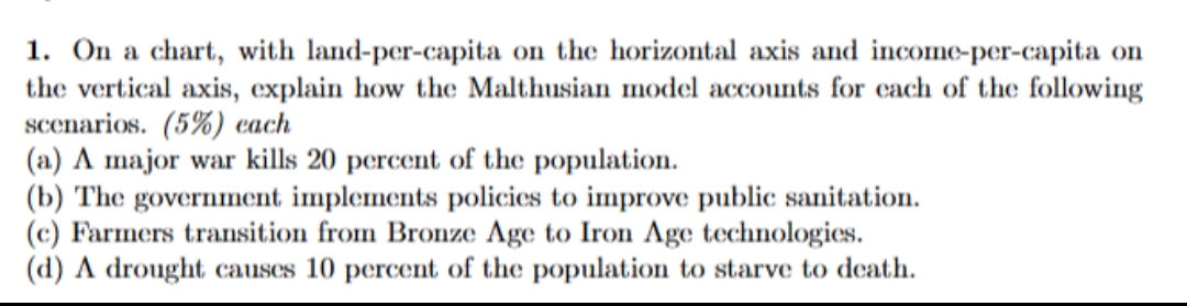 Solved by an EXPERT On a chart, with land-per-capita on the horizontal | Chegg.com