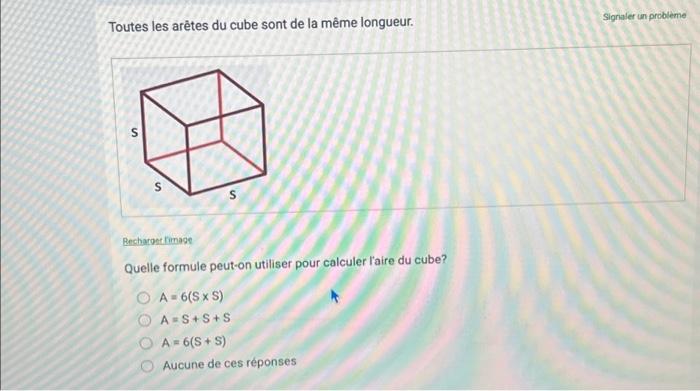 Solved Toutes les arêtes du cube sont de la même longueur. S | Chegg.com