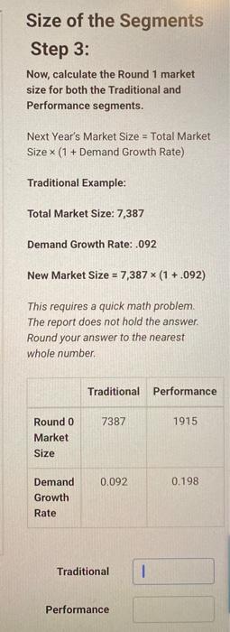 Solved Size of the Segments Step 3: Now, calculate the Round | Chegg.com