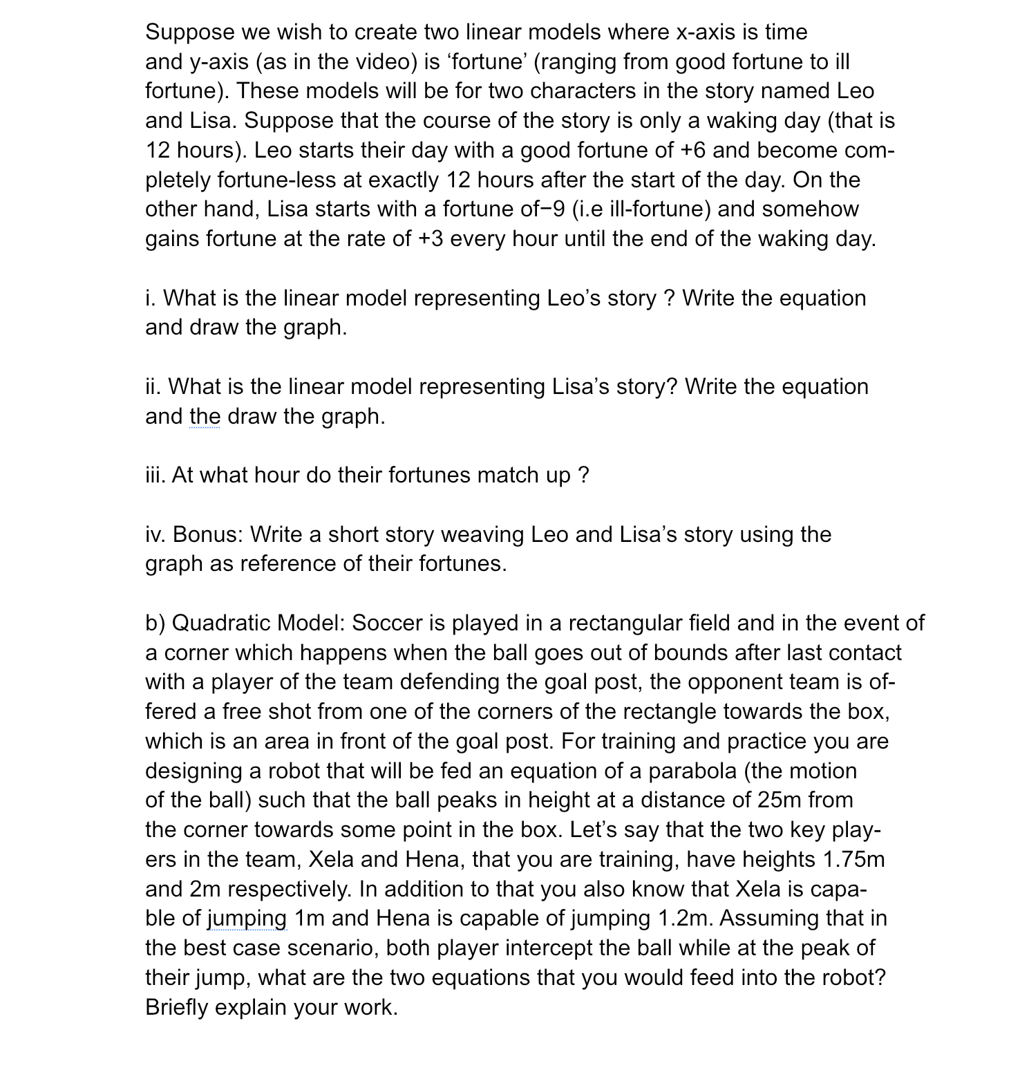 Solved Suppose we wish to create two linear models where | Chegg.com