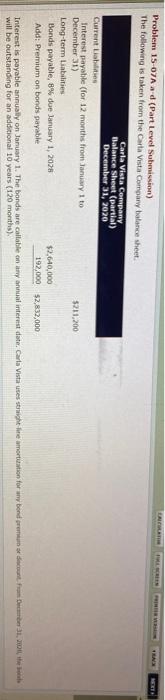 Solved Problem 15-07A a d (Part Level Submission) The | Chegg.com