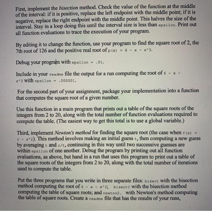 Solved Extracting Roots Implement C/Java/Python functions | Chegg.com