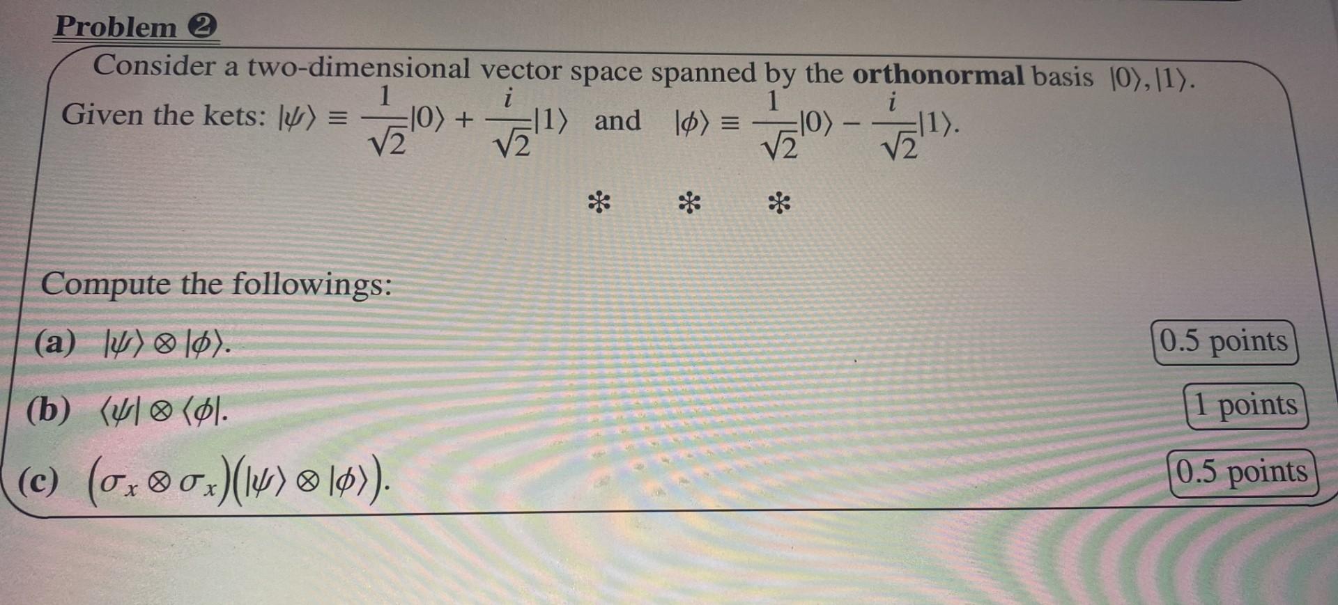 Solved Consider a two-dimensional vector space spanned by | Chegg.com