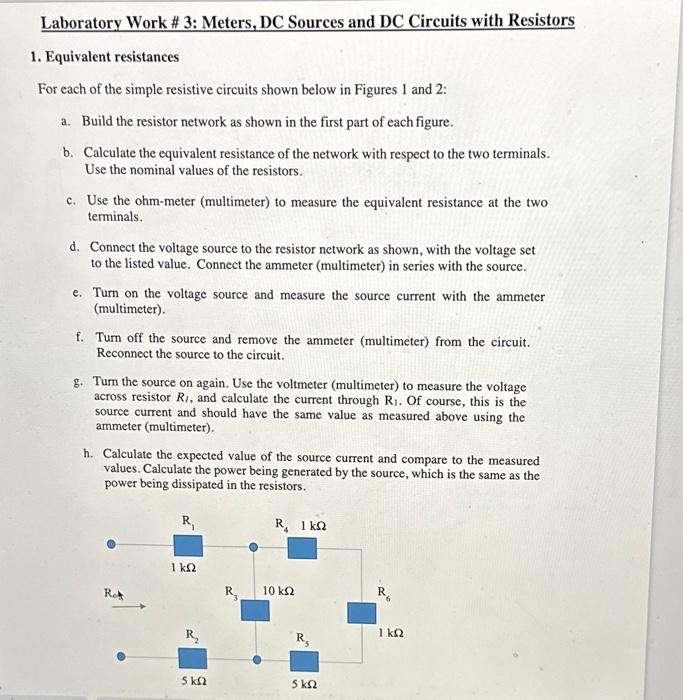 Solved Figure 1a: Resistor network to be measured with | Chegg.com