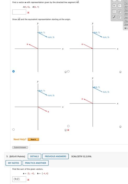 Solved Find a vecter a with representation given by the | Chegg.com