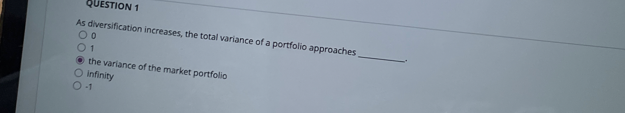 Solved QUESTION 1As diversification increases, the total | Chegg.com