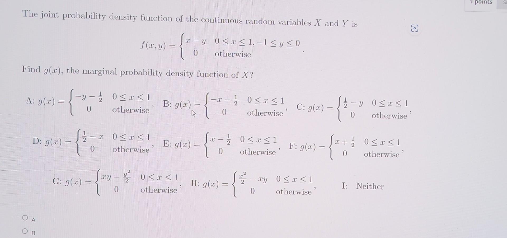 Solved The joint probability density function of the | Chegg.com
