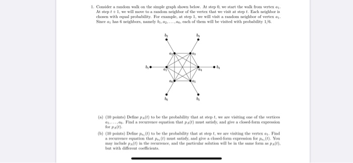 1. Consider a random walk on the simple graph shown | Chegg.com