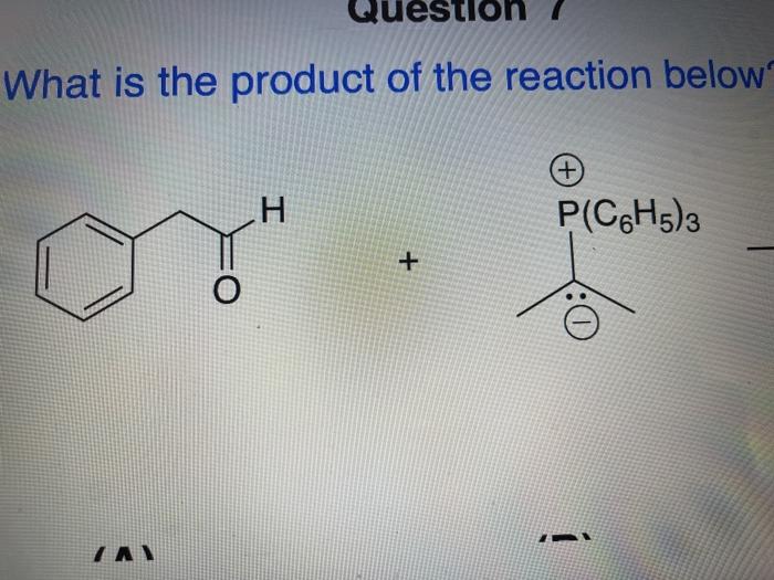 Solved estion What is the product of the reaction below + H | Chegg.com