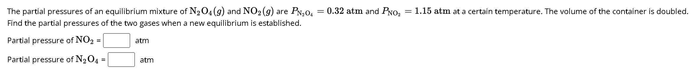 Solved The partial pressures of an equilibrium mixture of | Chegg.com