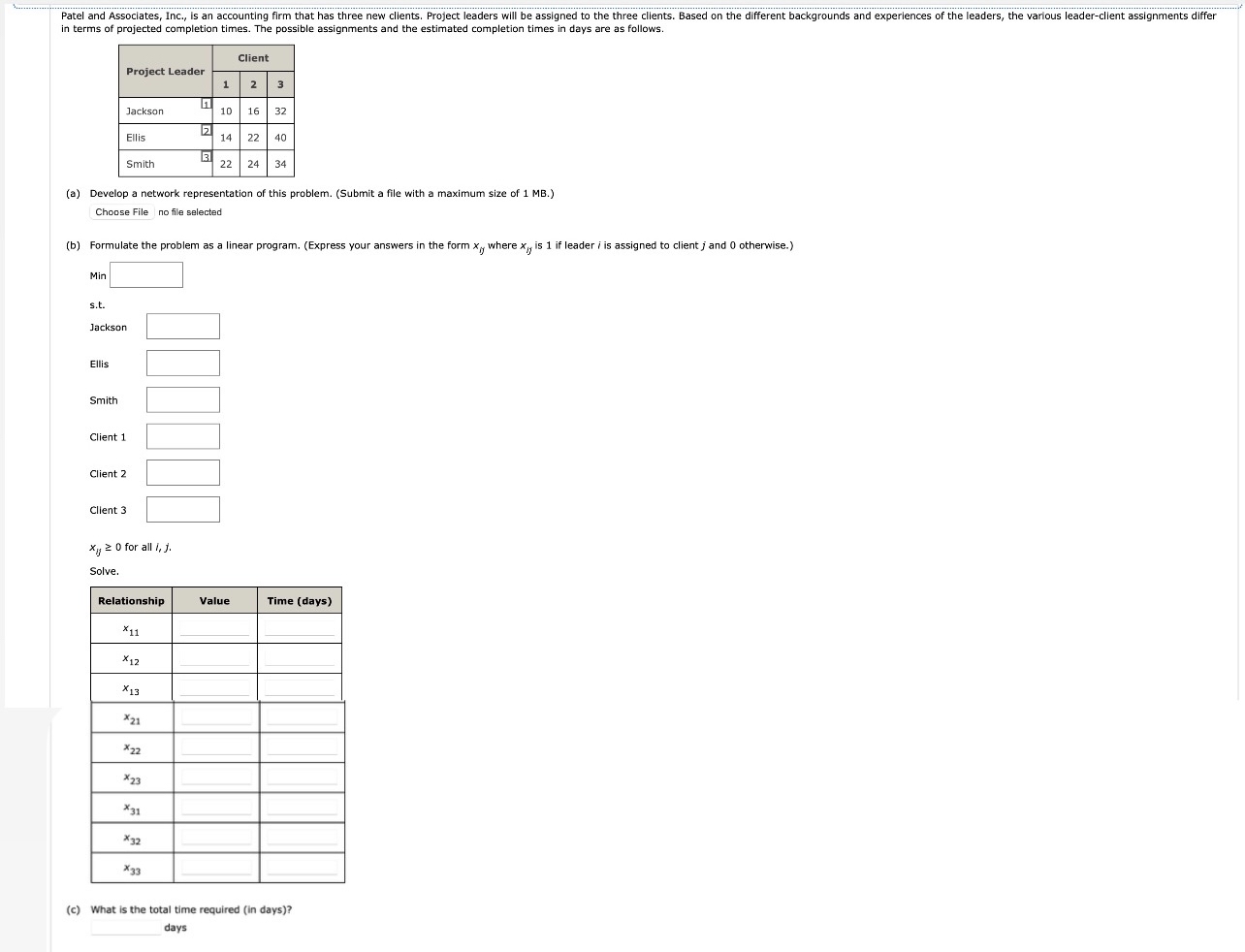 Solved in terms of projected completion times. The possible | Chegg.com