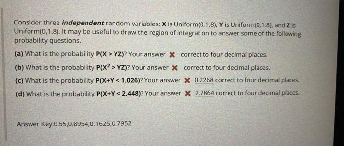 Solved Consider three independent random variables: X is | Chegg.com