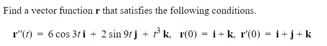 Solved Find a vector function r ﻿that satisfies the | Chegg.com