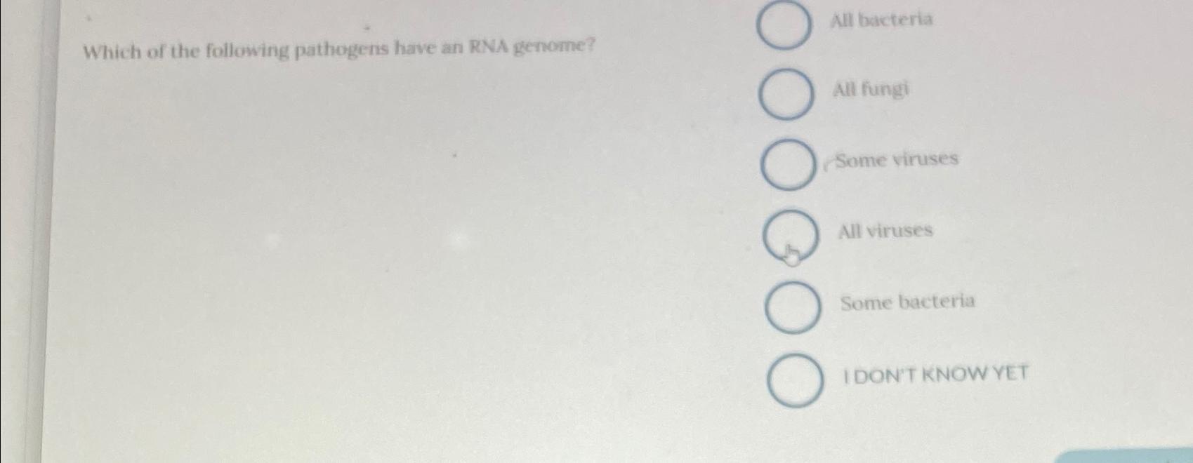 Solved All bacteriaWhich of the following pathogens have an | Chegg.com
