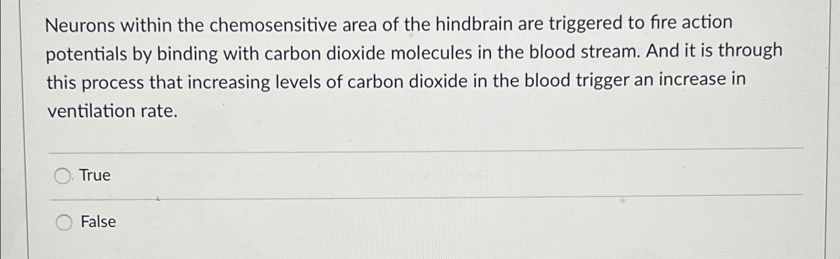 Solved Neurons within the chemosensitive area of the | Chegg.com