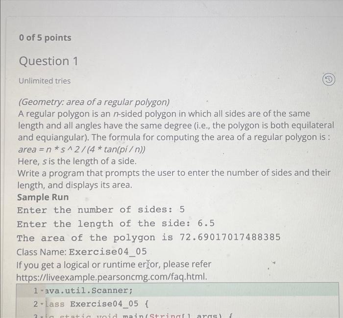 Solved 0 of 5 points Question 1 Unlimited tries (Geometry: | Chegg.com Solved 0 of 5 points Question 1 Unlimited tries (Geometry: | Chegg.com
