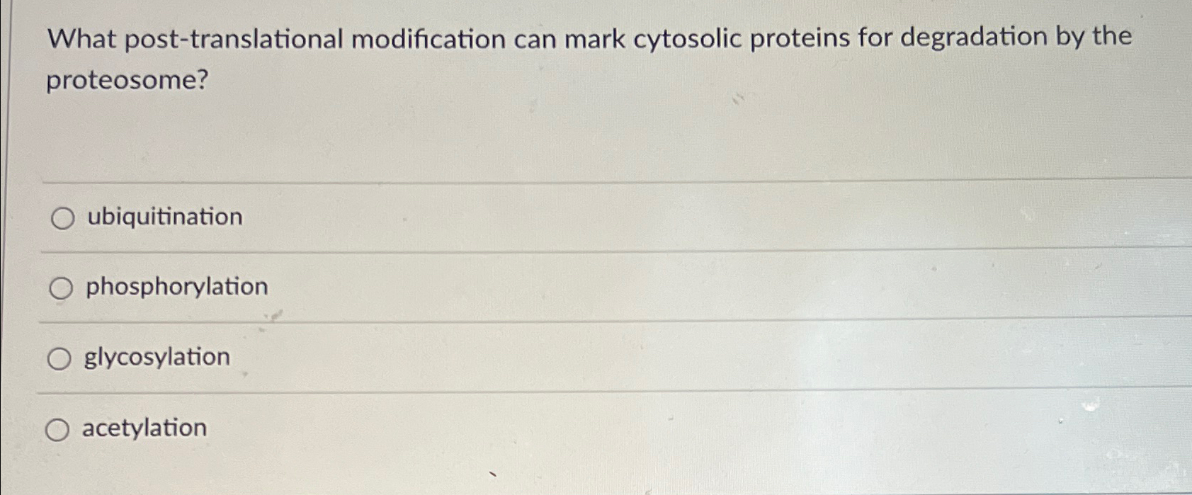 Solved What post-translational modification can mark | Chegg.com
