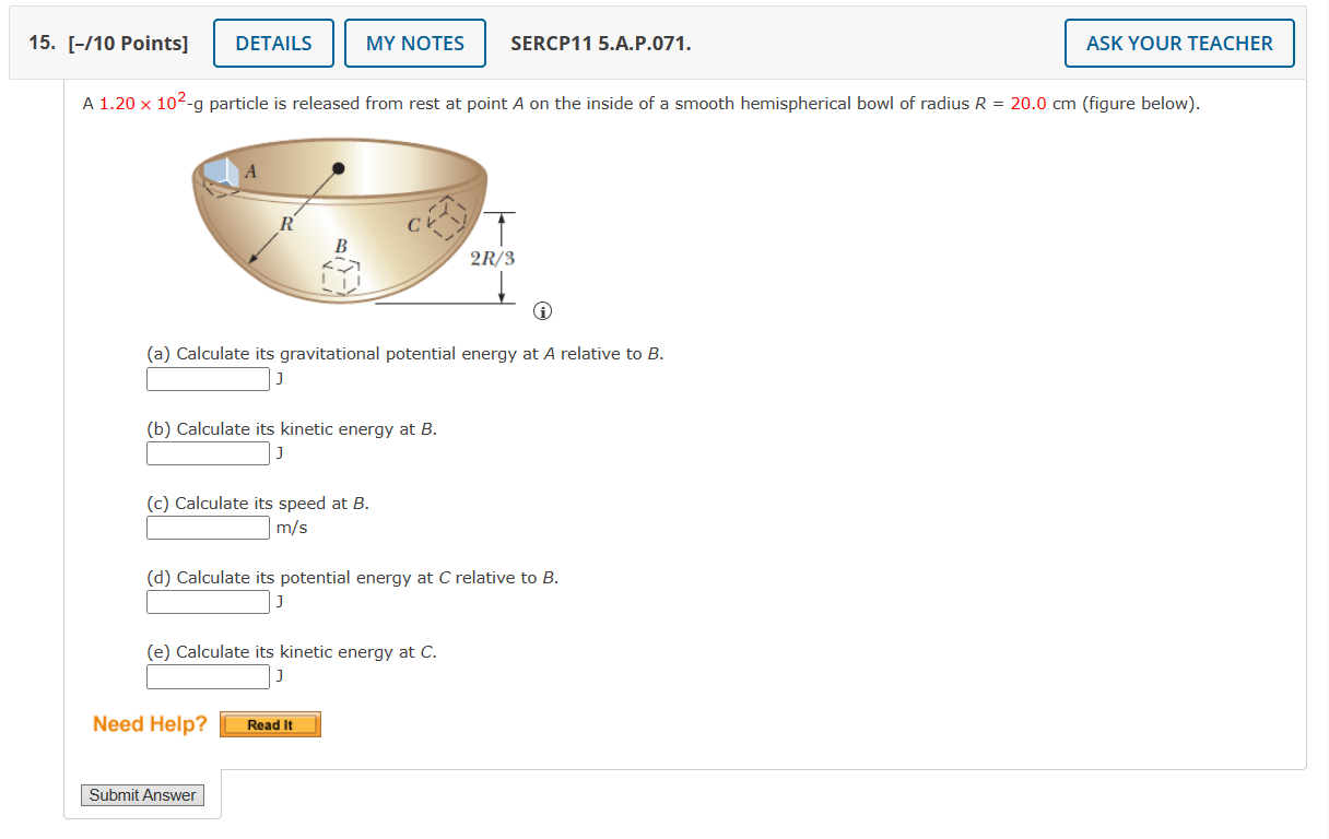 Solved A 1.20×102-g ﻿particle is released from rest at point | Chegg.com