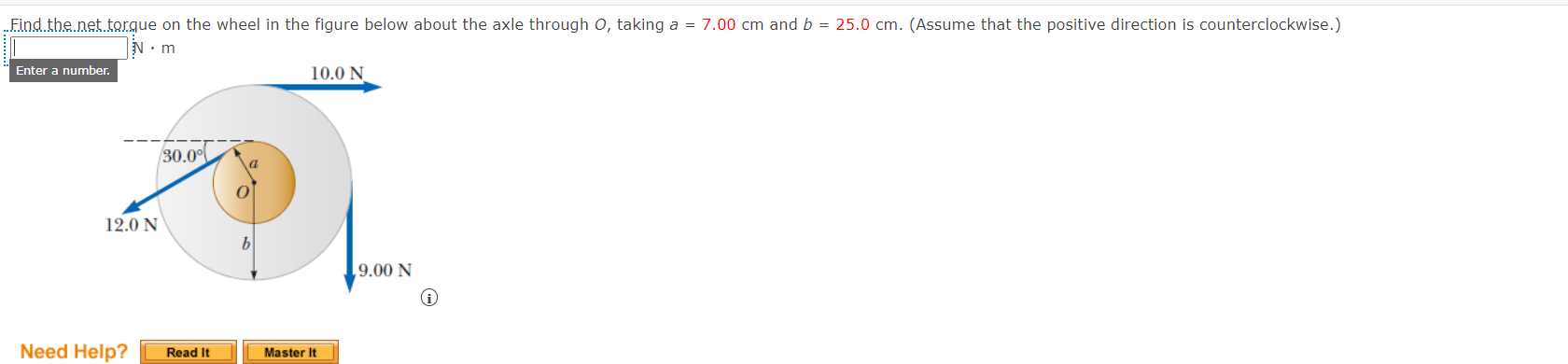 Solved Find the net torque on the wheel in the figure below | Chegg.com