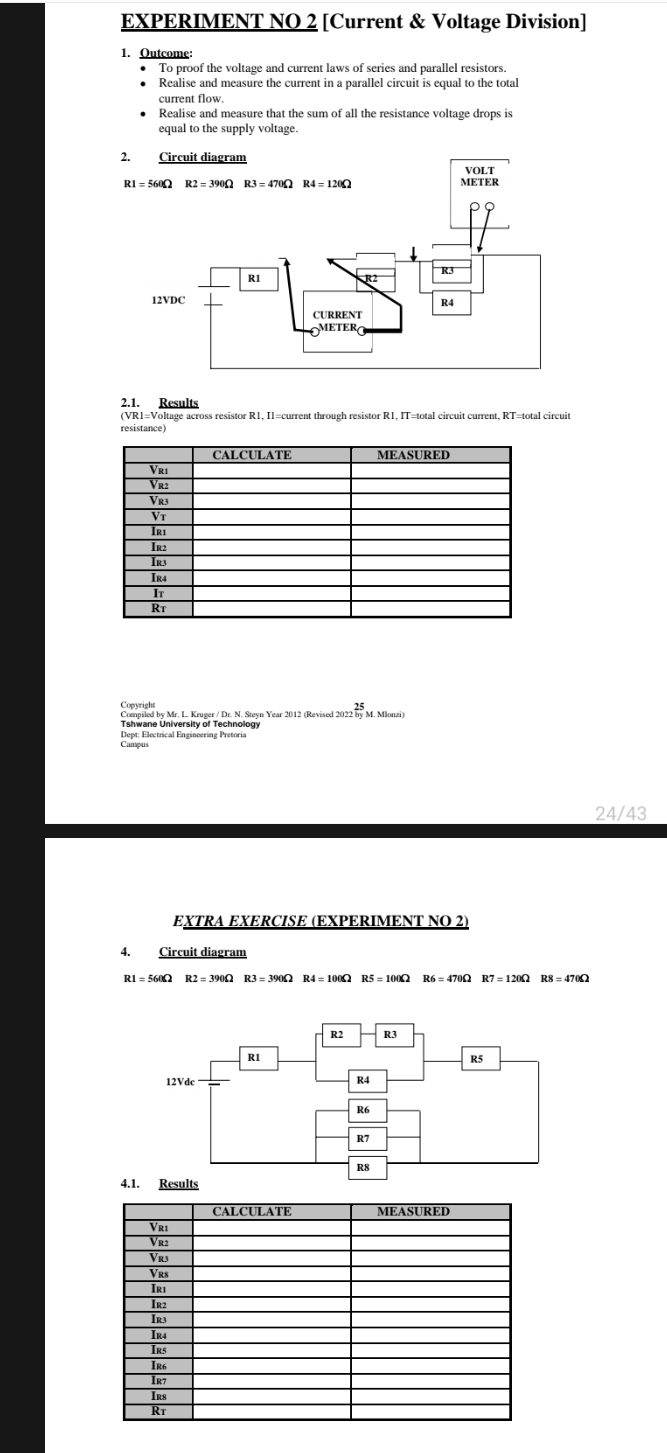 Solved EXPERIMENT NO 2 [Current & Voltage | Chegg.com