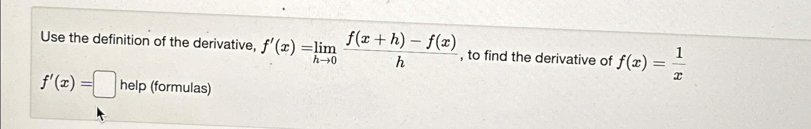 Solved Use the definition of the derivative, | Chegg.com