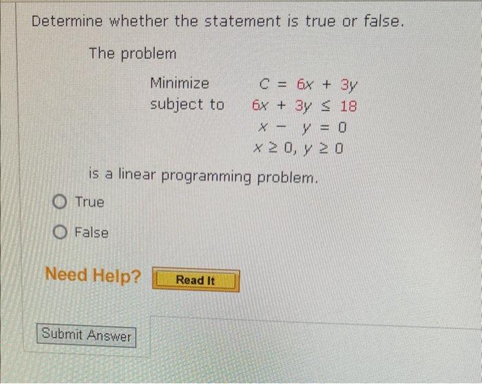 Solved Determine whether the statement is true or false. The | Chegg.com