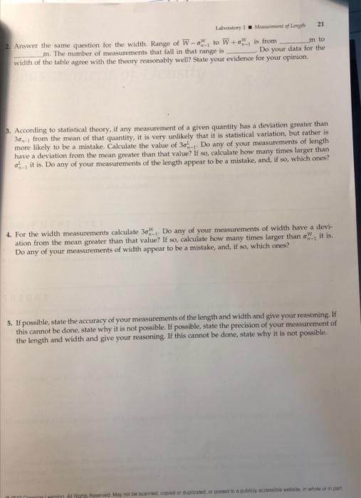 Solved 1. LAB O RATORY 1 Measurement of Length LABORATORY | Chegg.com