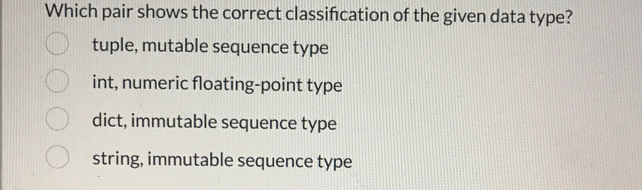 Solved Which pair shows the correct classification of the | Chegg.com