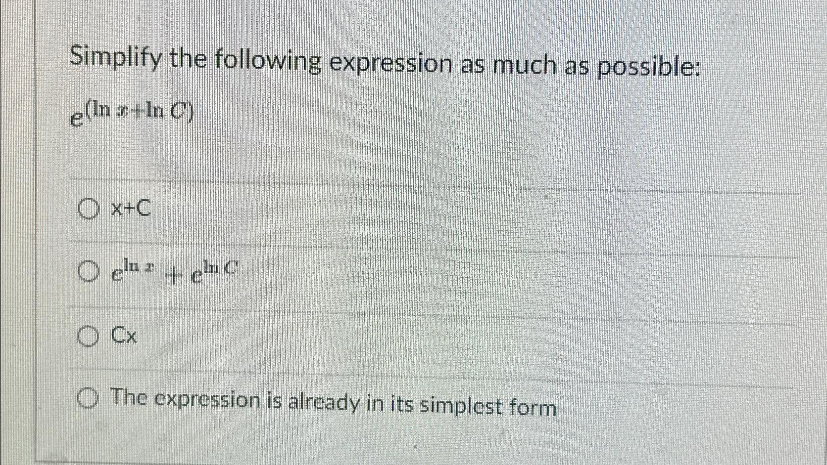 Solved Simplify the following expression as much as | Chegg.com