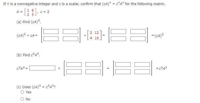 Solved a nonnegative integer and c is a scalar, confirm that | Chegg.com