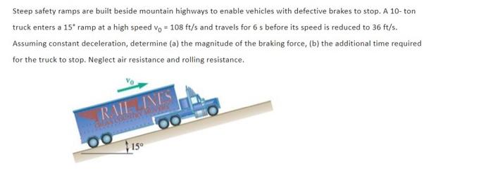 Solved Steep safety ramps are built beside mountain highways | Chegg.com